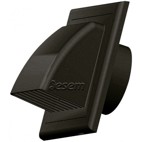 Lauko ventiliacijos grotelės su atbuliniu vožtuvu EKO black | el-vent.com™