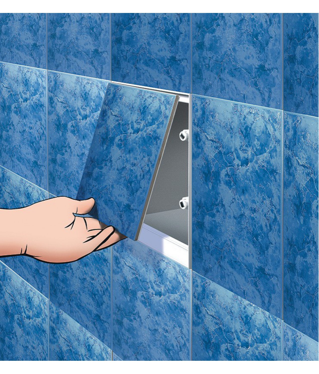 Invisible and magnetic tile access panels MAGNA | el-vent.com™