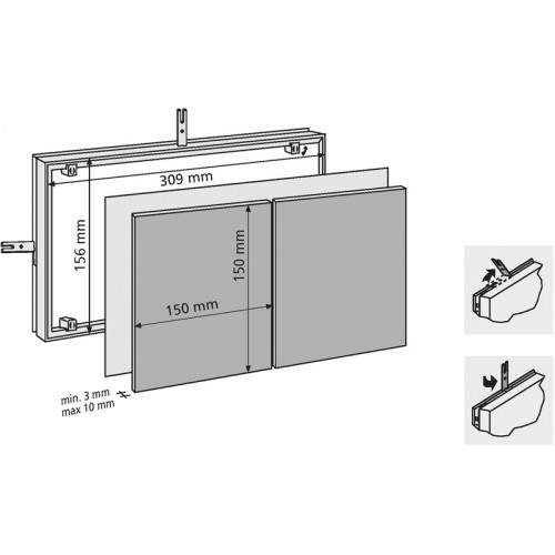 Invisible and magnetic tile access panels MAGNA | el-vent.com™