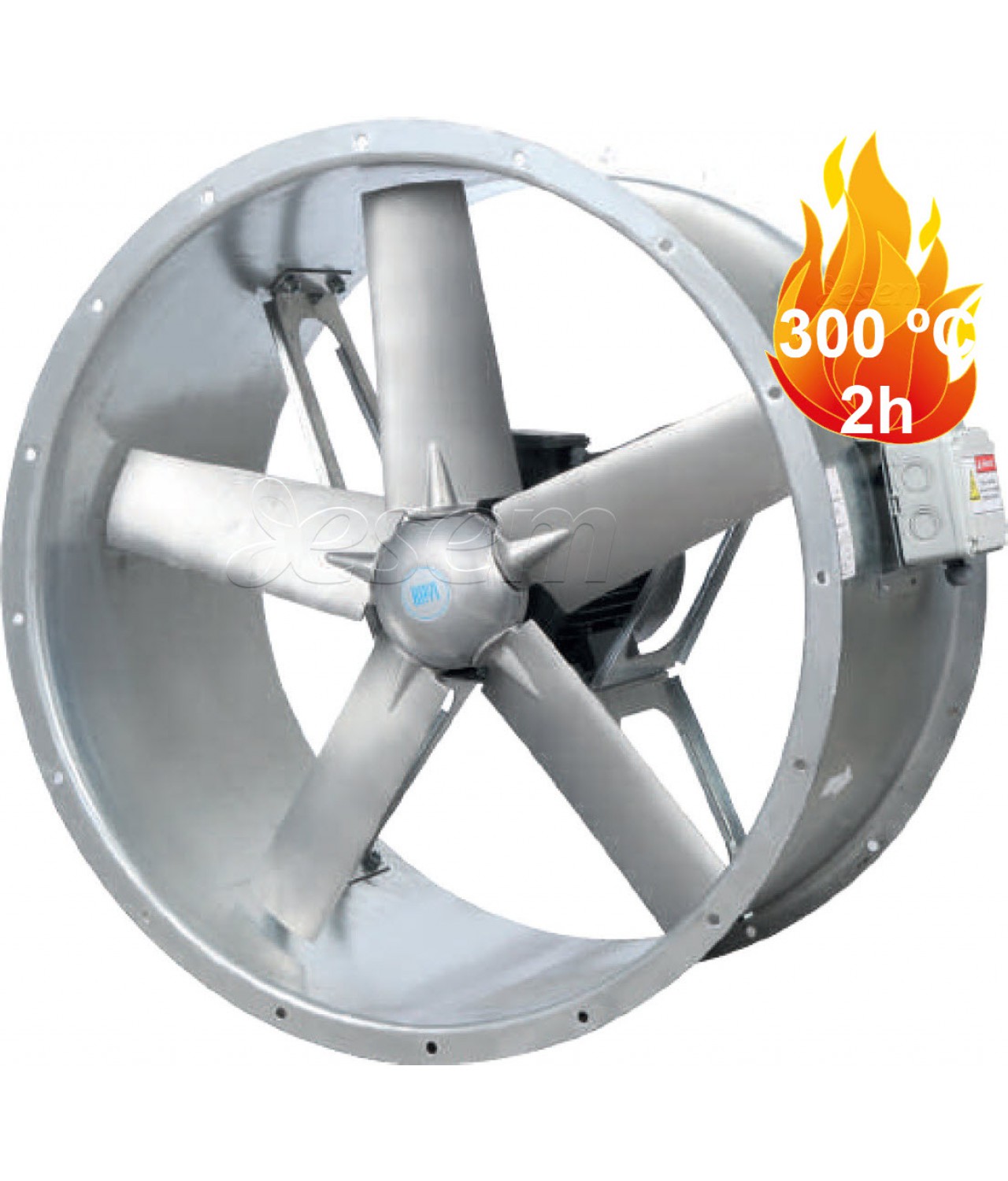 Smoke exhaust axial duct fans AXI F300/2H ≤95270 m³/h | el-vent.com™