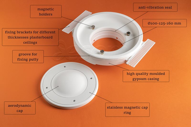 Gypsum diffusers FRAMELESS | el-vent.com™