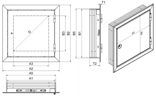 Priešgaisrinės revizinės durelės Fire Star SW SOLID EI90 | el-vent.com™
