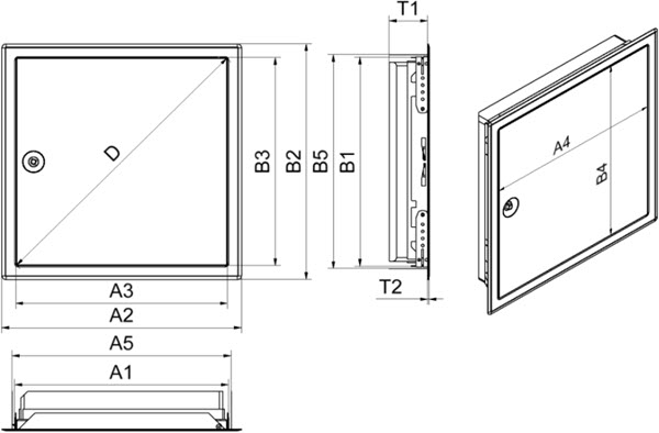 Fire rated access panels Fire Star SW Softline EI60 | el-vent.com™