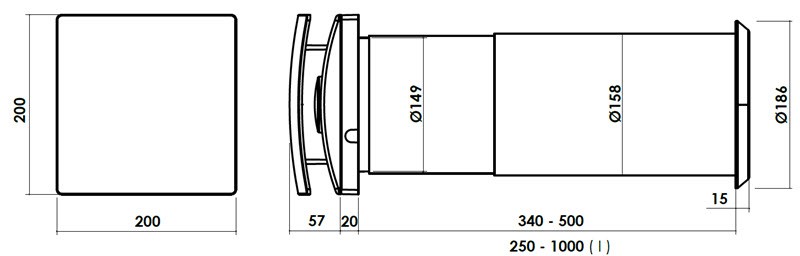 Mini rekuperatoriai su EC varikliukais REC DUO 150, Ø150 mm | el-vent.com™