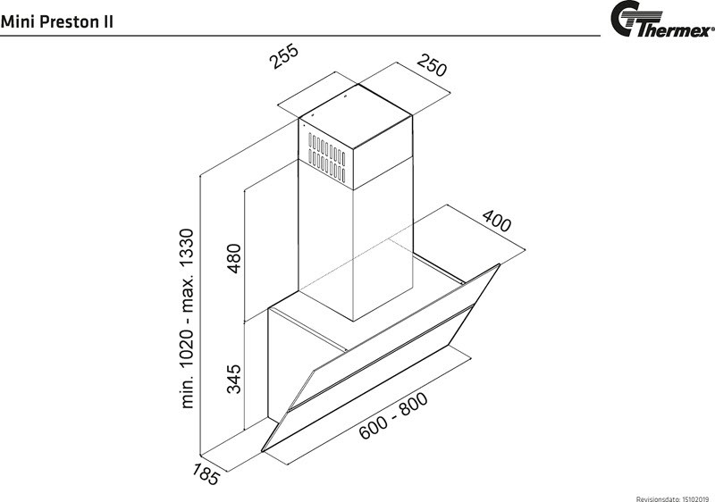 Pakabinami sieniniai gartraukiai Mini Preston II black glass-stainless ...